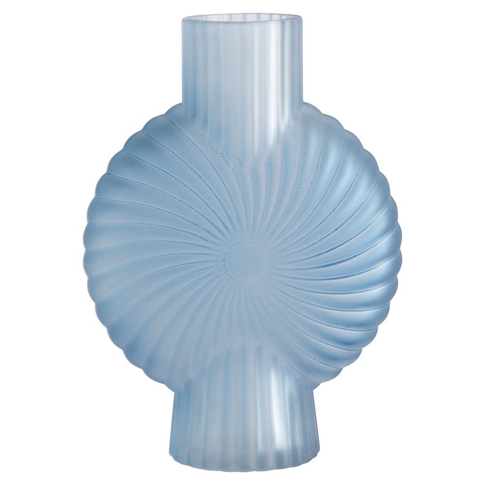 Everyday Decor Blue Glass Shell Vase