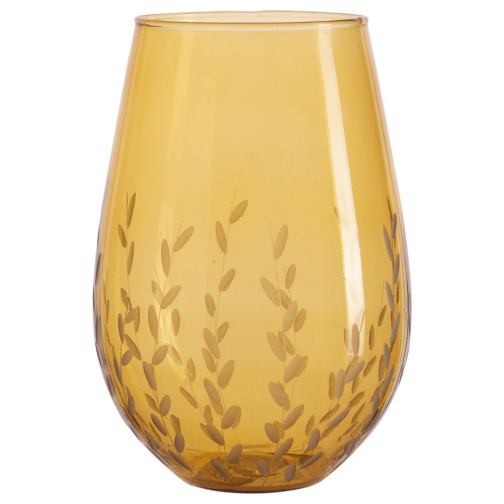 Everyday Decor Etched Leaves Vase