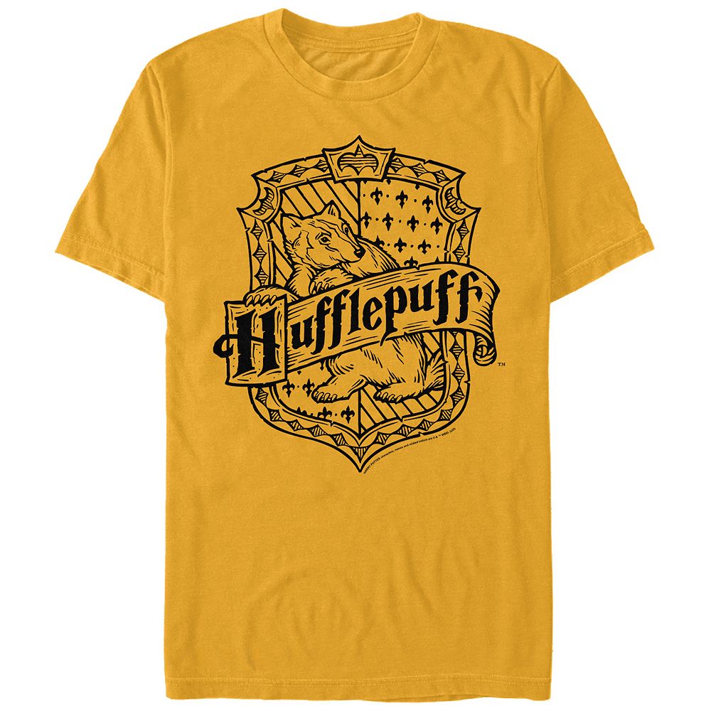 Men's Harry Potter Hufflepuff Crest Draw Graphic Tee