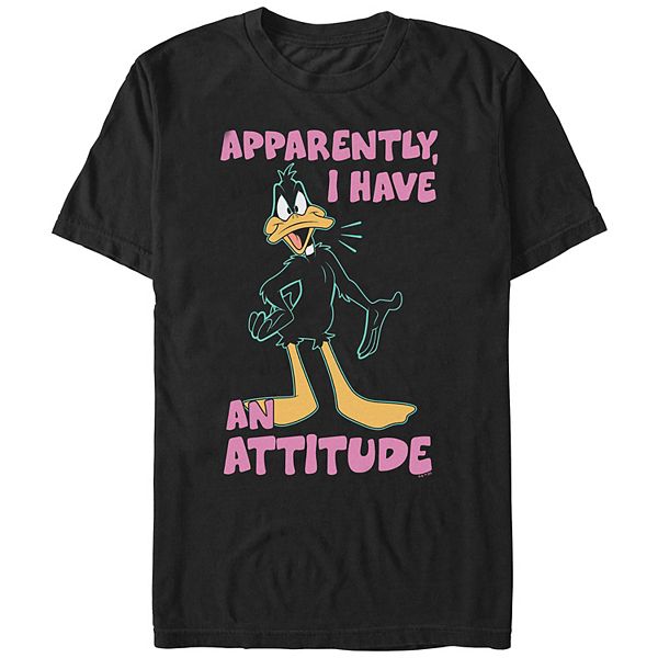 Men's Looney Tunes Daffy Duck Apparently, I Have An Attitude Graphic Tee