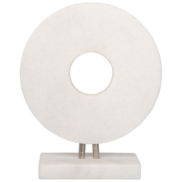 Everyday Decor White Marble Ring On Stand Table Decor