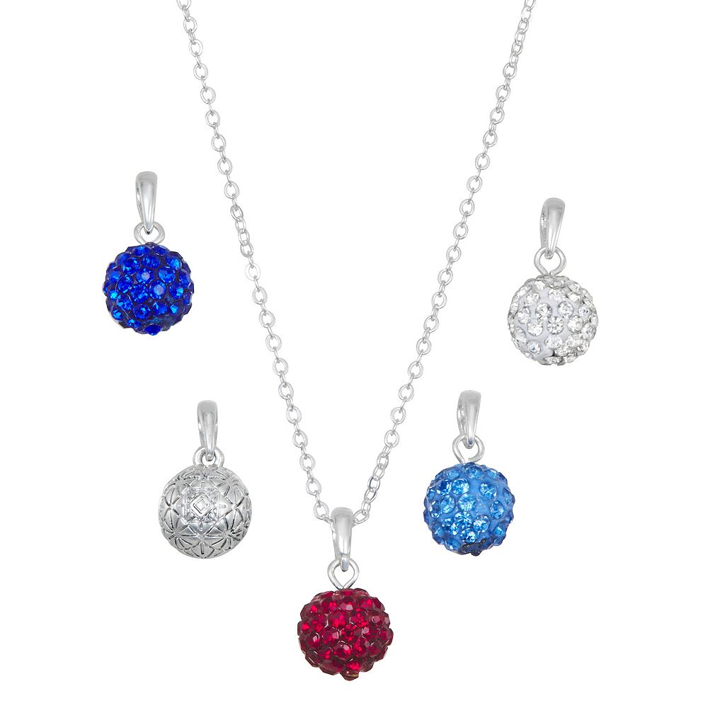 Napier Silver Tone Crystal Multicolor Fireball Interchangeable Pendant ...
