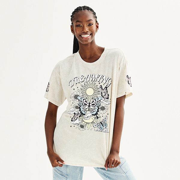 Juniors' Harper & Ivy Oversized Graphic Tee
