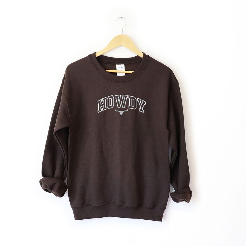 Embroidered Howdy Bull Varsity Sweatshirt