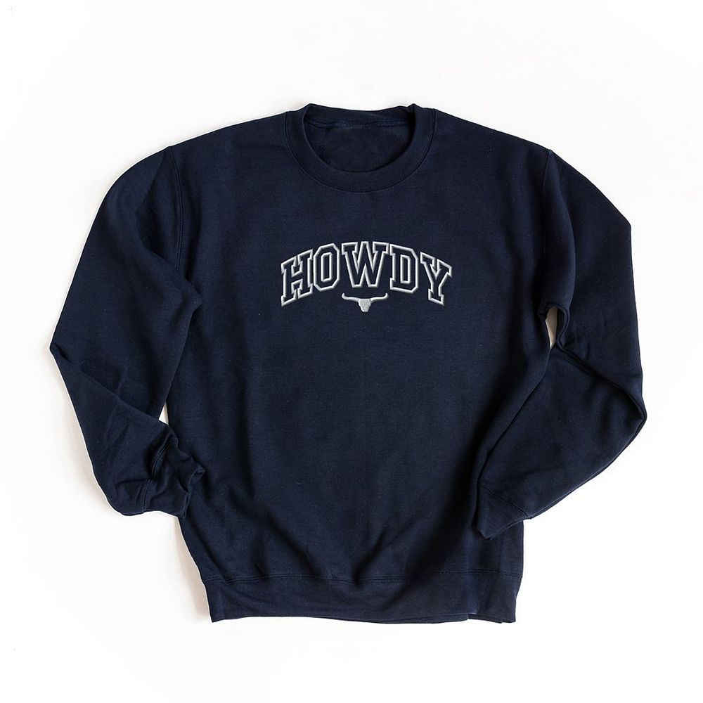 Embroidered Howdy Bull Varsity Sweatshirt