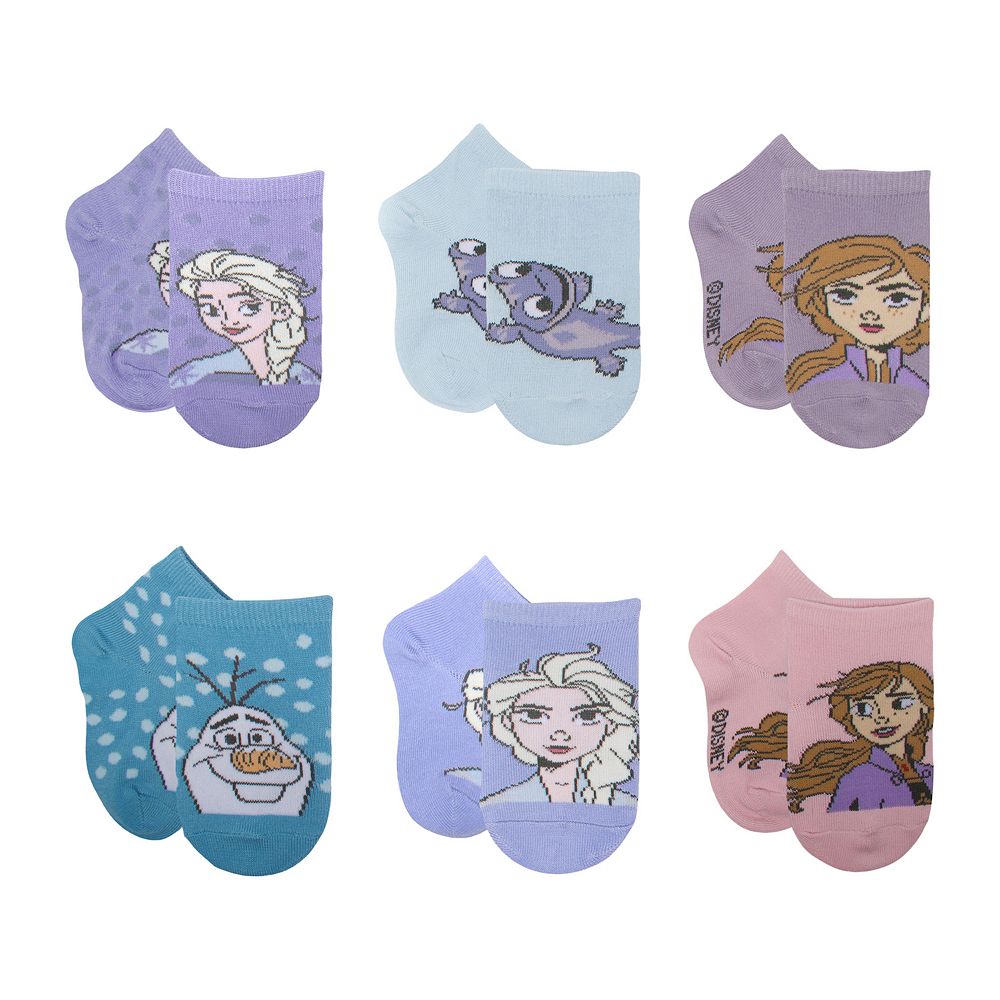 Disney's Frozen 2 Toddler Girl 6-Pack True Friendship Quarter Cut Socks
