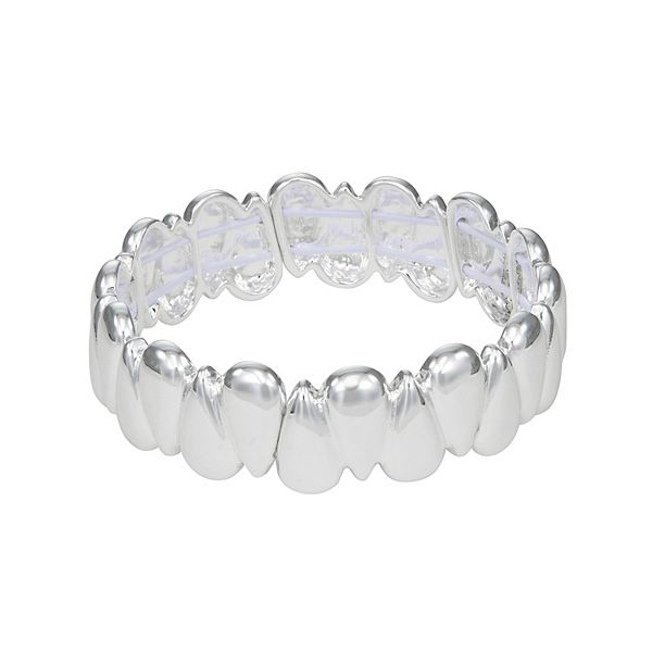 Napier Silver Tone Teardrop Stretch Bracelet