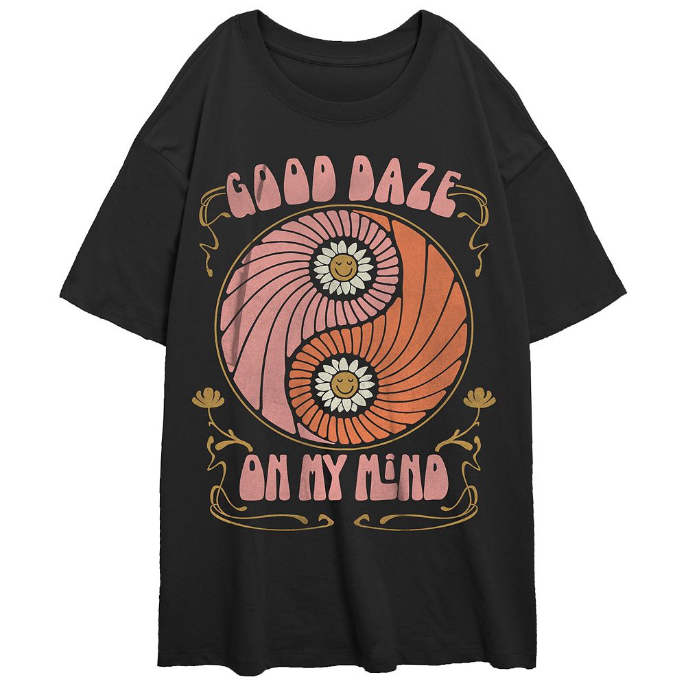 Juniors' Good Daze On My Mind Oversize Graphic Tee