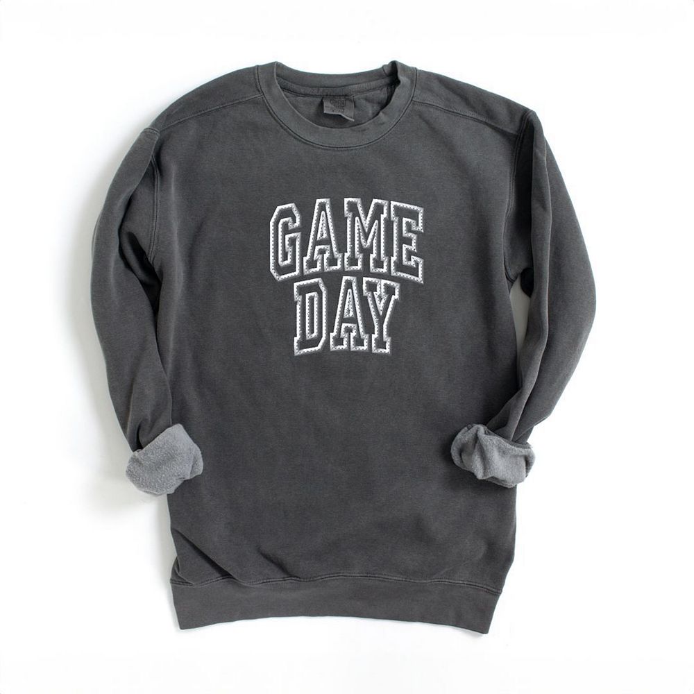 Embroidered Game Day Arched Garment Dyed Sweatshirt