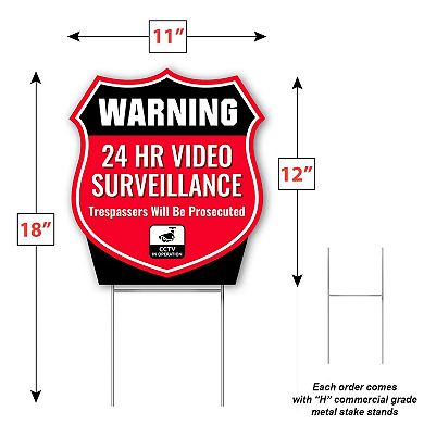 Outdoor Video Surveillance Security Sign For Property Protection
