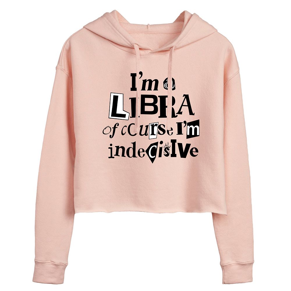 Juniors' Libra Indecisive Cropped Hoodie