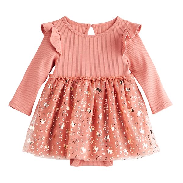 Disney's Minnie Mouse Baby Girl Ribbed Tutu Bodysuit Dress by Jumping ...
