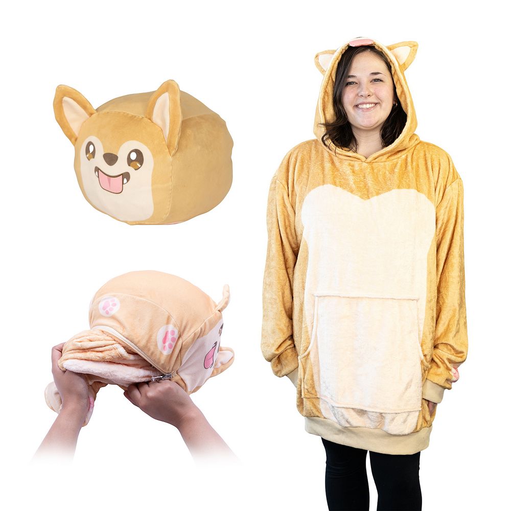 Toast The Corgi Snugible Oversized Fleece Blanket Hoodie & Transforming ...