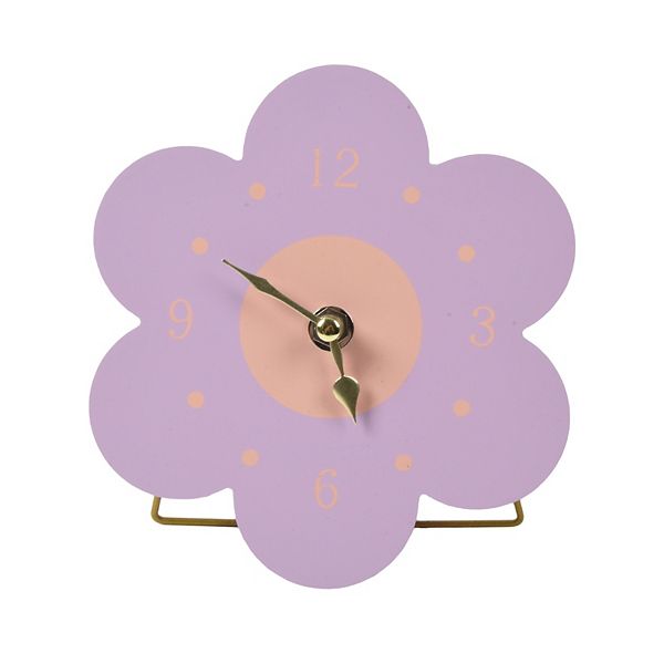 Chunky Purple Flower Clock Table Decor