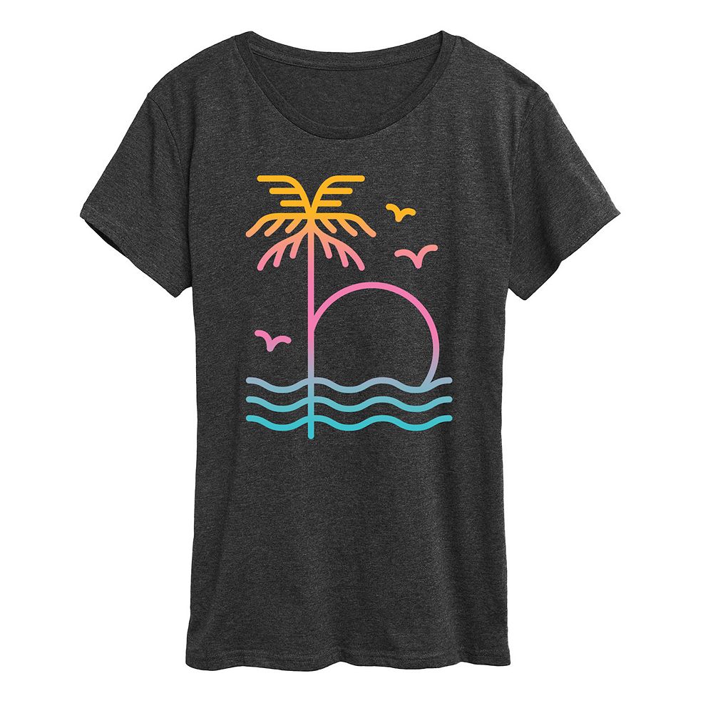 Women's Palm Sunset Ombre Graphic Tee
