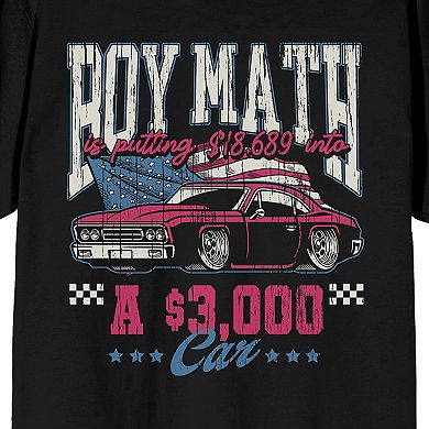 Juniors' Boy Math "Putting Too Much Money Into A Cheap Car" Graphic Tee