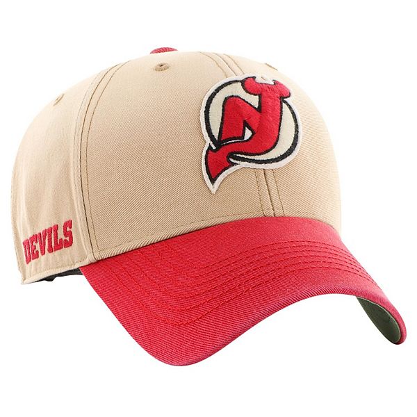 Men's '47 Khaki/Red New Jersey Devils Dusted Sedgwick MVP Adjustable Hat