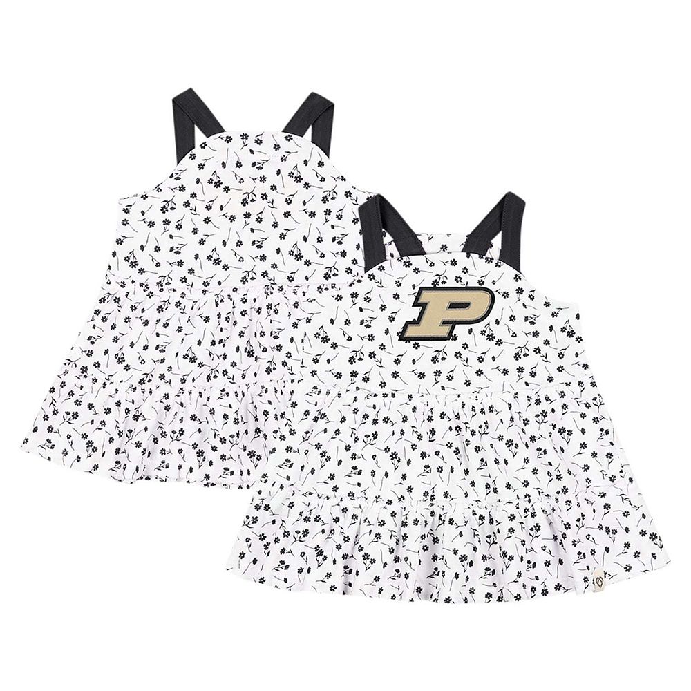 Girls Infant Colosseum White Purdue Boilermakers Robin Floral Dress