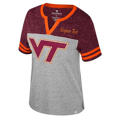 Women's Colosseum Heather Gray Virginia Tech Hokies Kate Colorblock ...