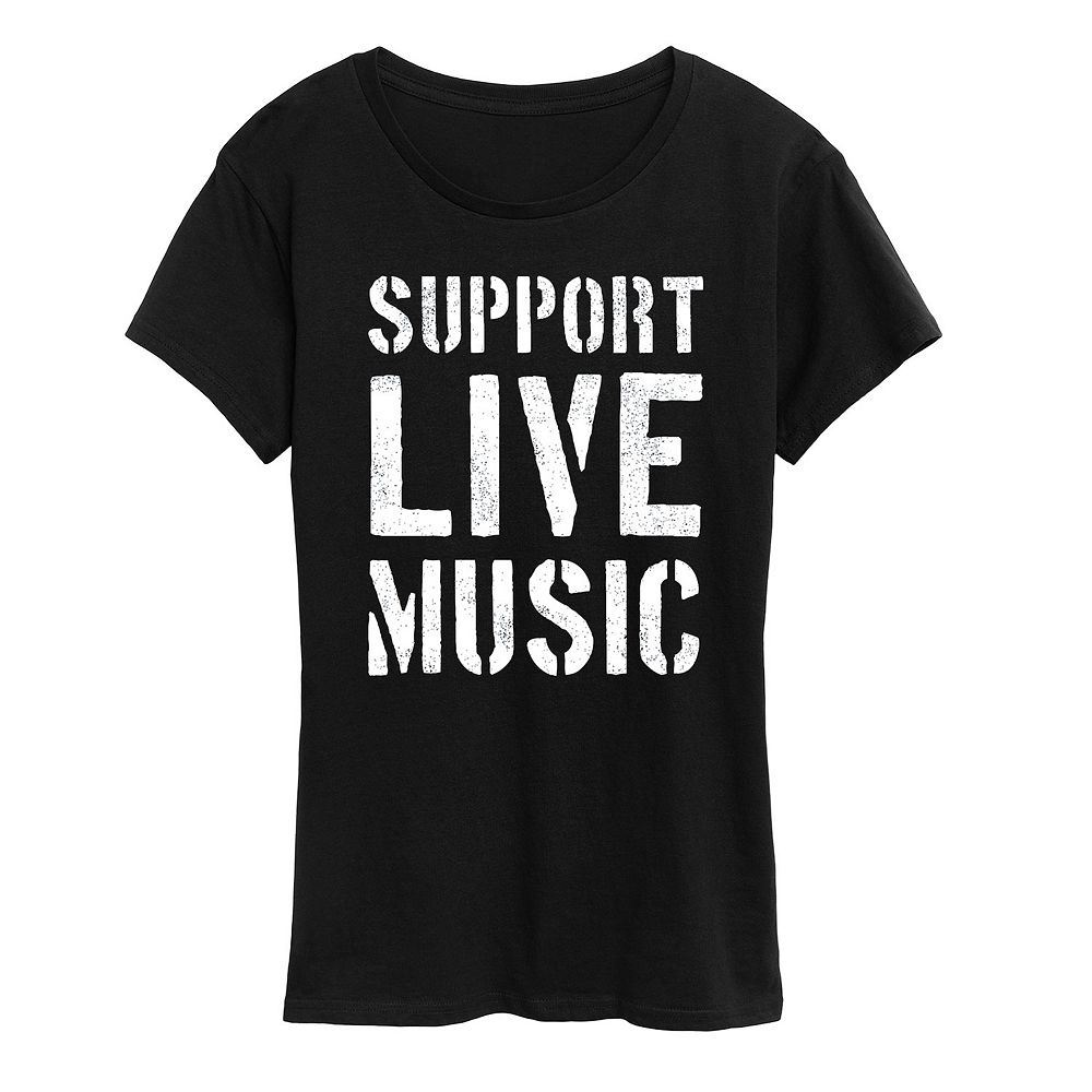 Women's Support Live Music Graphic Tee
