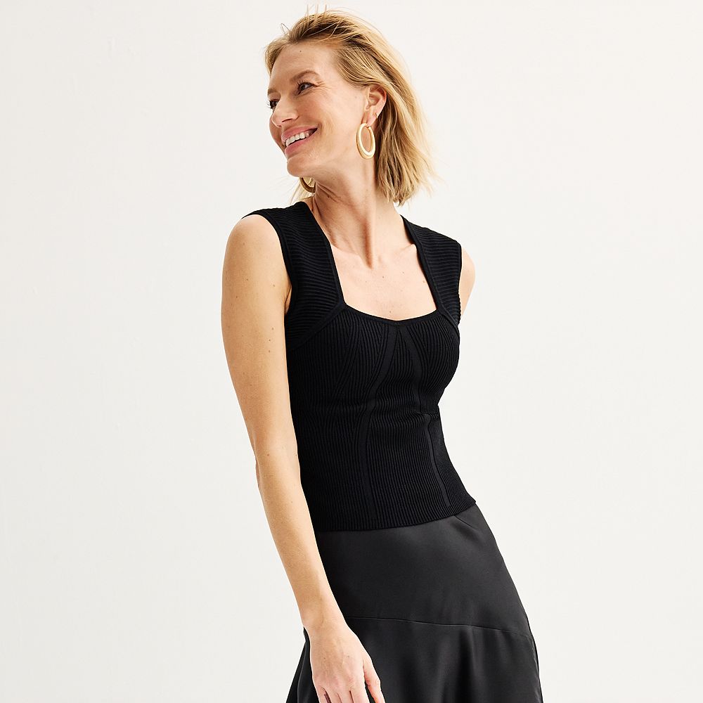 Women's INTEMPO™ Sleeveless Ribbed Sweetheart Top