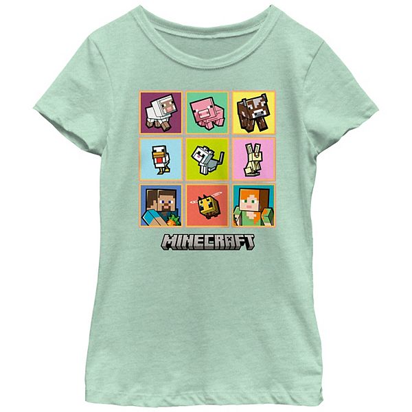 Girls Minecraft Pets Boxes Graphic Tee