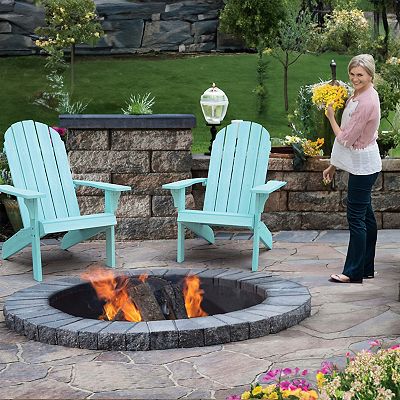 PolyTEAK Traditional Element Adirondack Chair Up to 300 lbs Patio Furniture for Porch Fire Pit