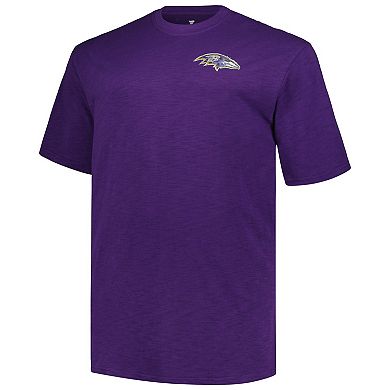 Men's Profile Purple Baltimore Ravens Big & Tall Two-Hit Throwback T-Shirt