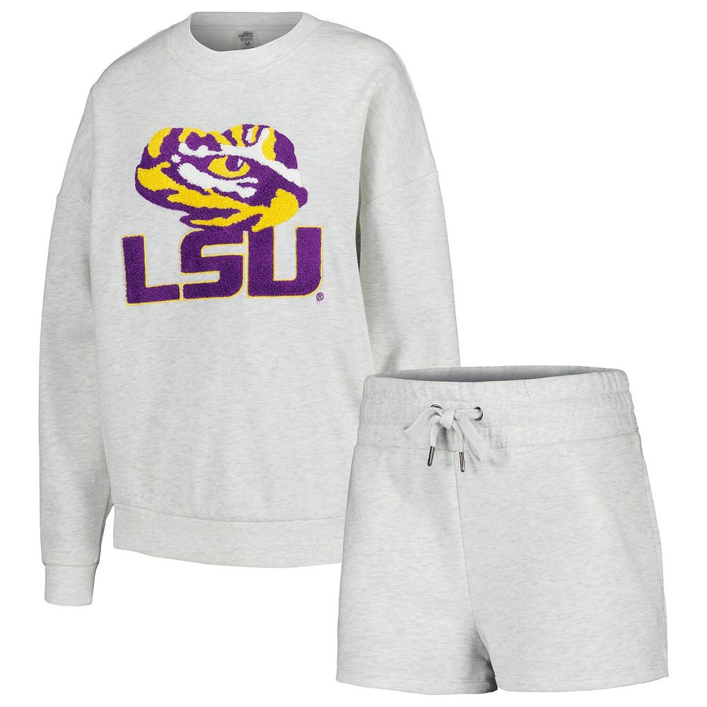Women's Gameday Couture Ash LSU Tigers Team Effort Pullover Sweatshirt ...