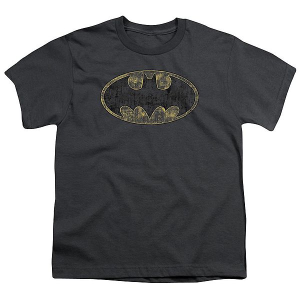 Batman Tattered Logo Short Sleeve Youth T-shirt