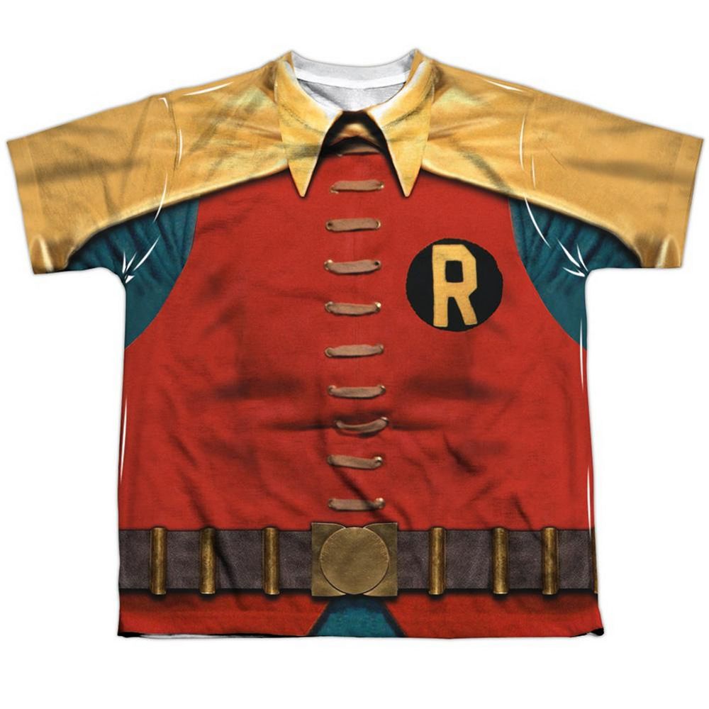 Batman Classic Tv Robin Costume Short Sleeve Youth Poly Crew T-shirt