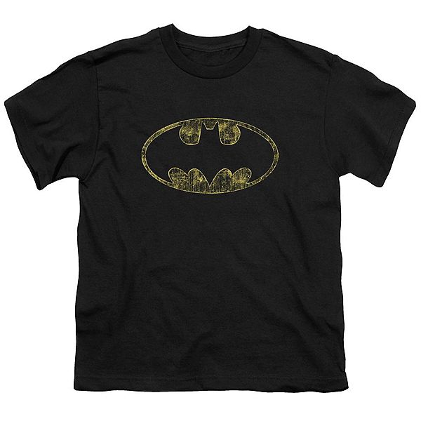 Batman Tattered Logo Short Sleeve Youth T-shirt