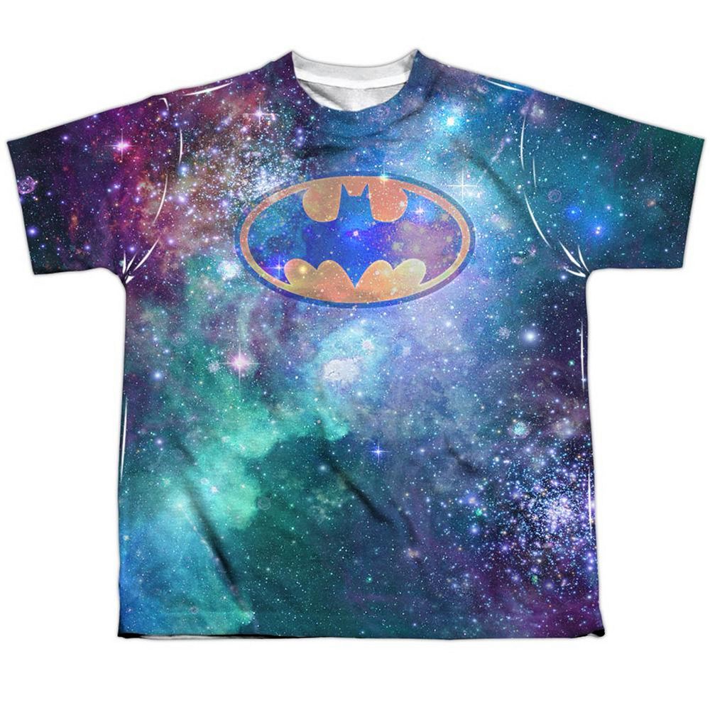 Batman Galaxy Symbol Short Sleeve Youth Poly Crew T-shirt