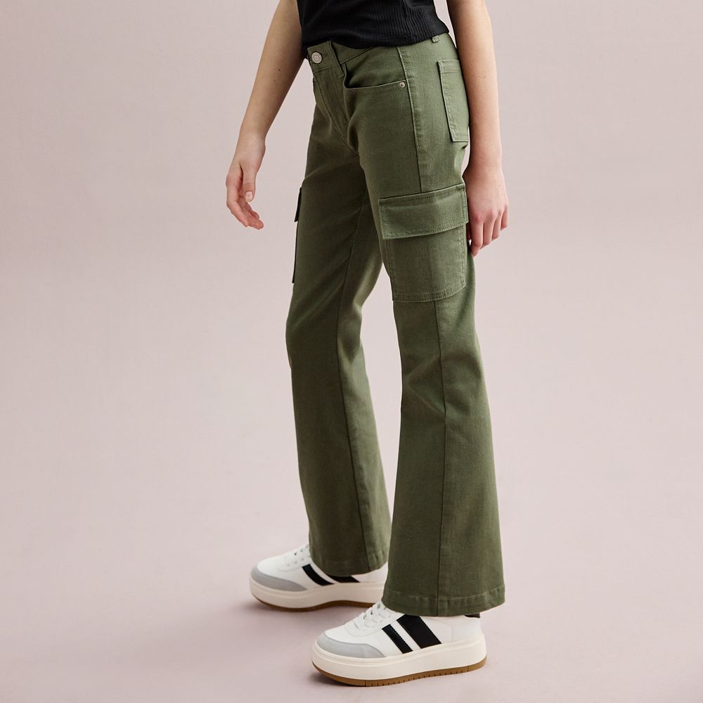 Girls 7-16 Vanilla Star Flare Leg Cargo Pants