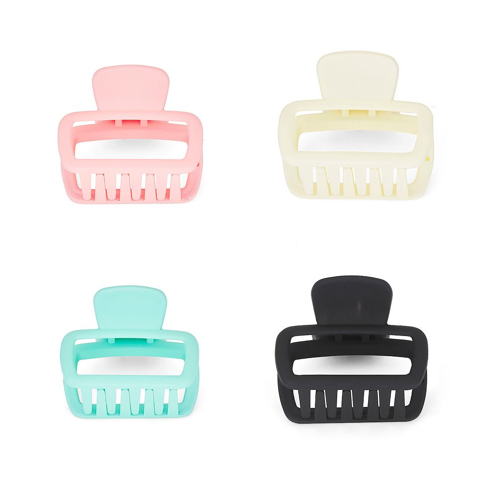 4-piece Matte Finish Claw Hair Clip Set