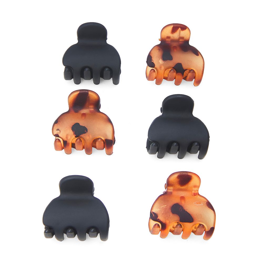 Turtle & Matte Mini Claw Hair Clip 6-Pack Set