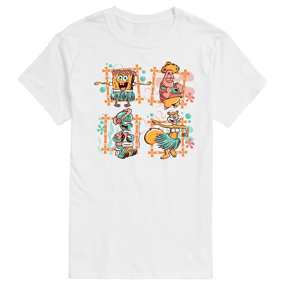 Men's SpongeBob SquarePants Tiki Squares Graphic Tee