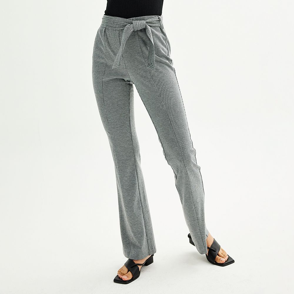 Juniors' SO® Self Belted Pull-On Flare Pants