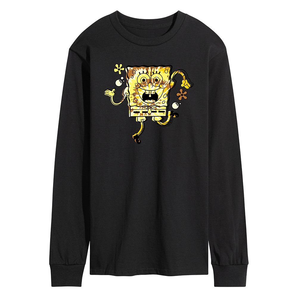 Men's SpongeBob SquarePants Tie Dye SpongeBob Long Sleeve Graphic Tee