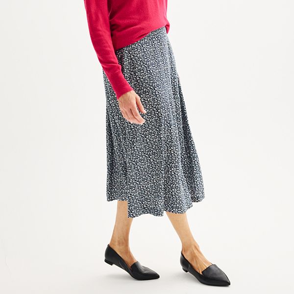 Women's Croft & Barrow® Polished Front Pull-On Skirt