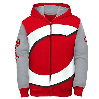 Youth Fanatics Red/Gray Cincinnati Reds Postcard Full-Zip Hoodie Jacket