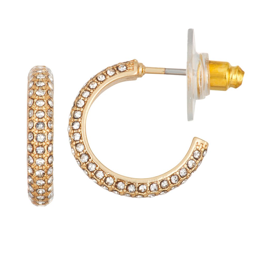 Ella Shea Gold Tone Sparkly Hoop Earrings