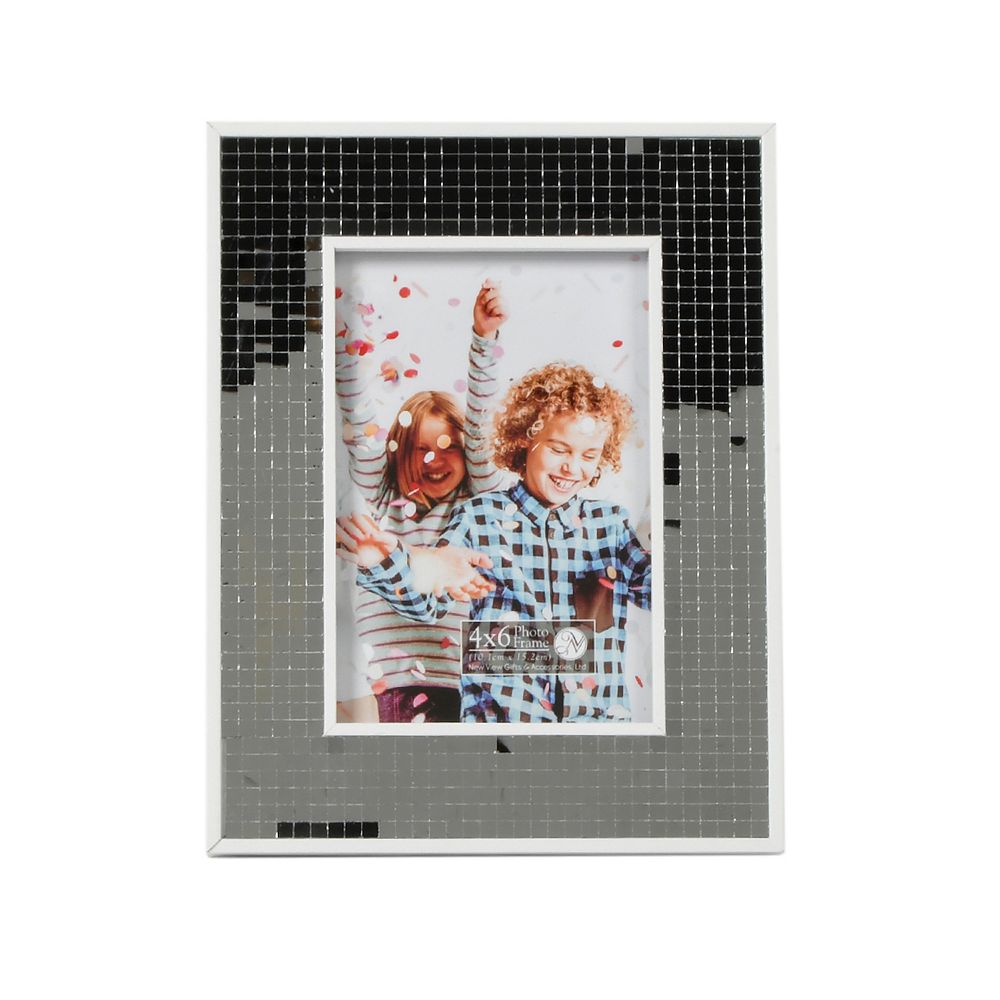 New View Gifts & Accessories Dark Disco Mirror Tiled 4" X 6" Frame