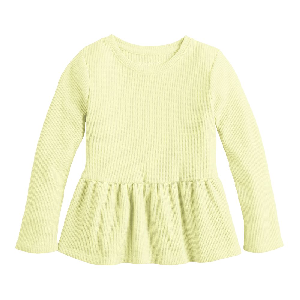 Toddler Girl Jumping Beans® Long Sleeve Thermal Peplum T-Shirt
