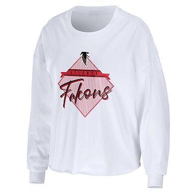 Women's WEAR by Erin Andrews White Atlanta Falcons Domestic Cropped ...