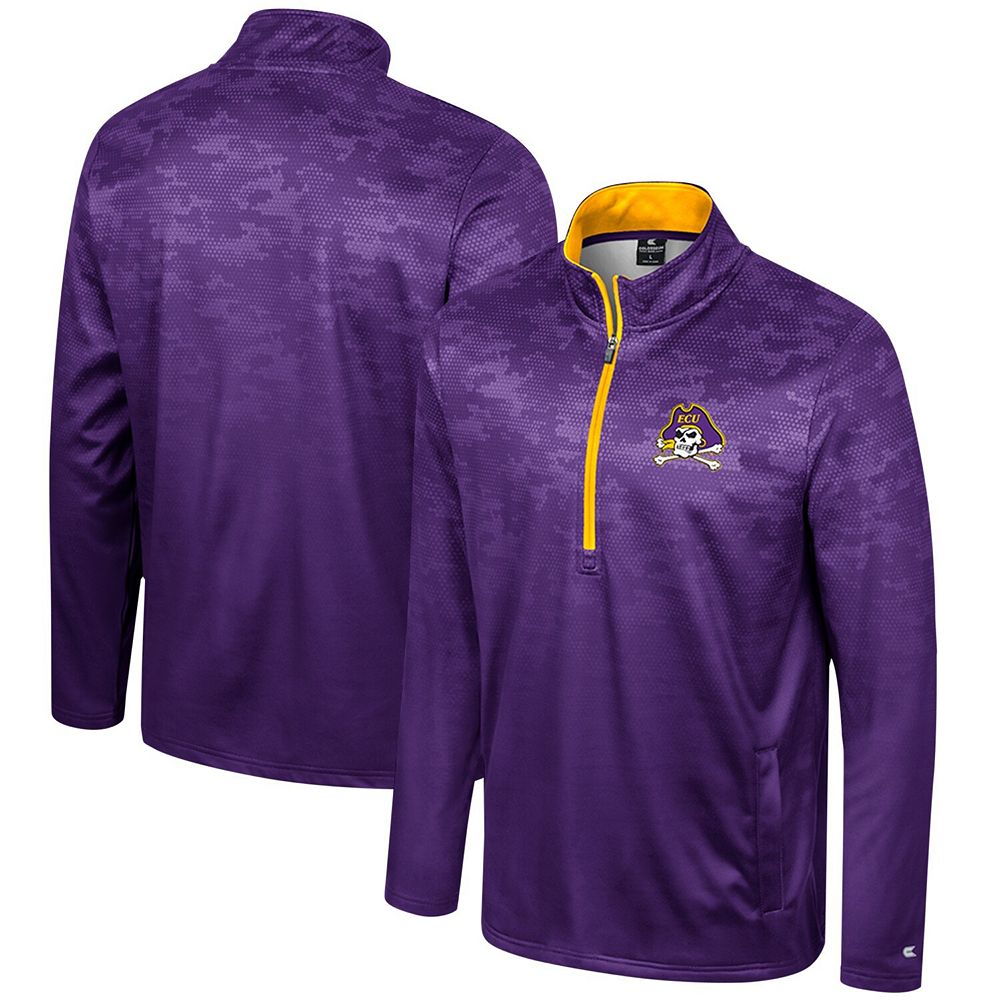 Men's Colosseum Purple ECU Pirates The Machine Half-Zip Jacket