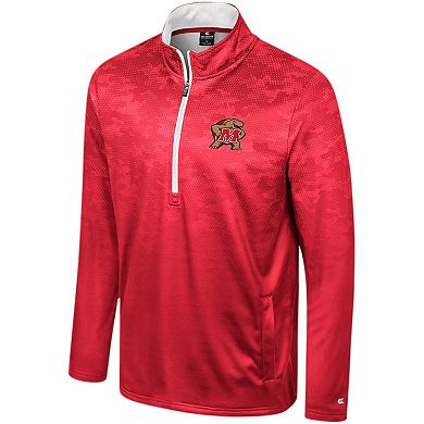Men's Colosseum Red Maryland Terrapins The Machine Half-Zip Jacket