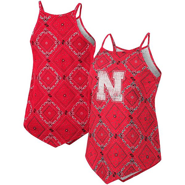 Women's Colosseum x Wrangler Scarlet Nebraska Huskers Bandana Tank Top