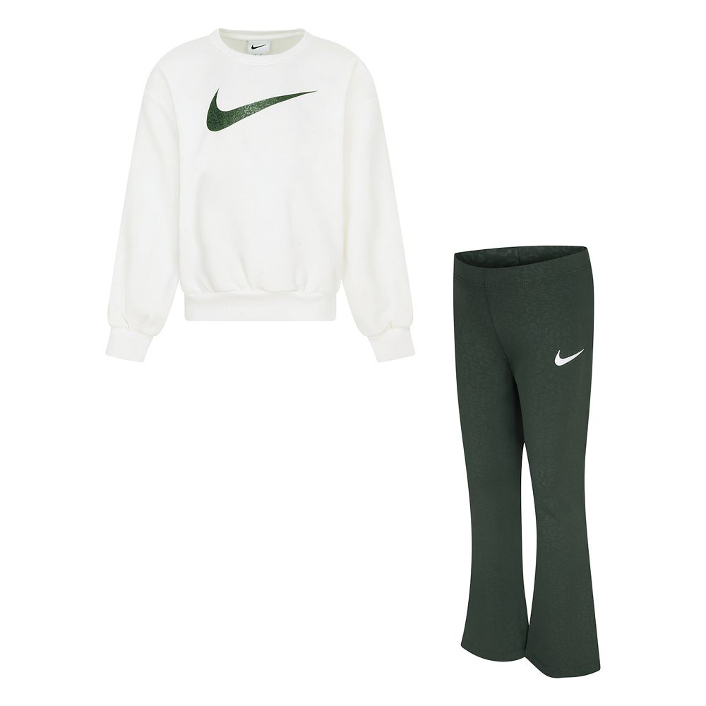 Girls 4-6x Nike Swoosh Spirit Crewneck and Dri-FIT Flared Leggings 2 ...