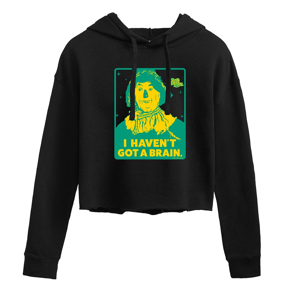 Juniors' Wizard of Oz Scarecrow No Brain Cropped Hoodie